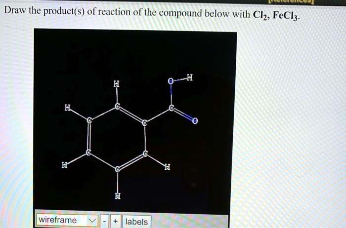draw the products of reaction of the compound below with clz fecl ...