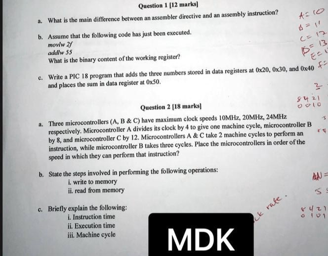Solved A What Is The Main Difference Between An Assembler Directive And An Assembly