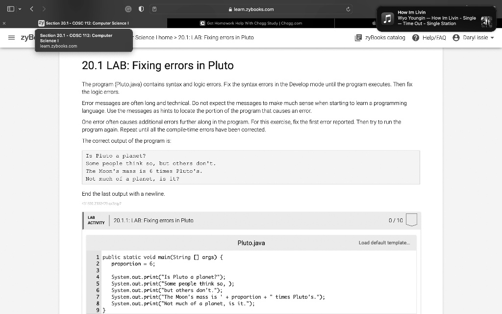 learnzybookscom how im livin wyo youngin how im livin single time out single station zy section ...