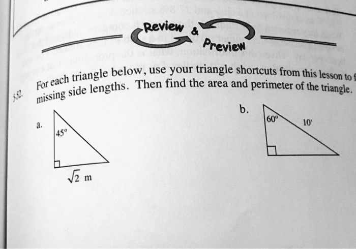 SOLVED: Review Preview triangle below use your triangle shortcuts from ...