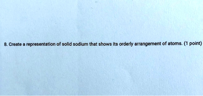 Create representation of solid sodium that shows Its orderly ...