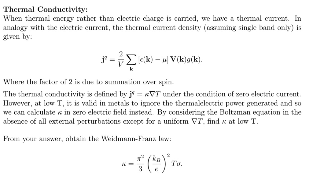 Thermal Conductivity: When thermal energy rather than electric charge ...