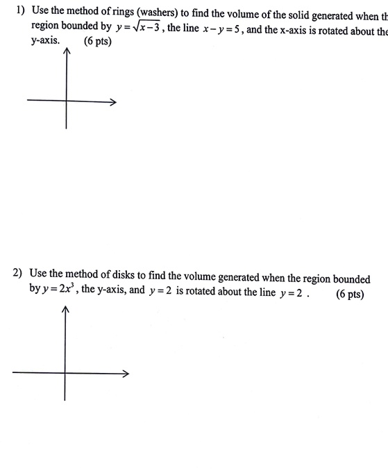 SOLVED:Use the method of rings (washers) to find the volume of the solid generated when region ...