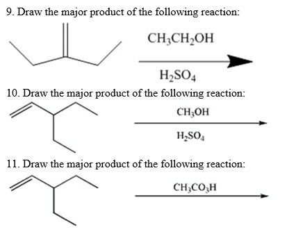 SOLVED: Draw the major product of the following reaction: CH3CH2OH ...