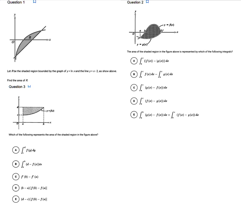 Question 1 Question 2 R 0 Let Rbe the shaded region bounded by the ...