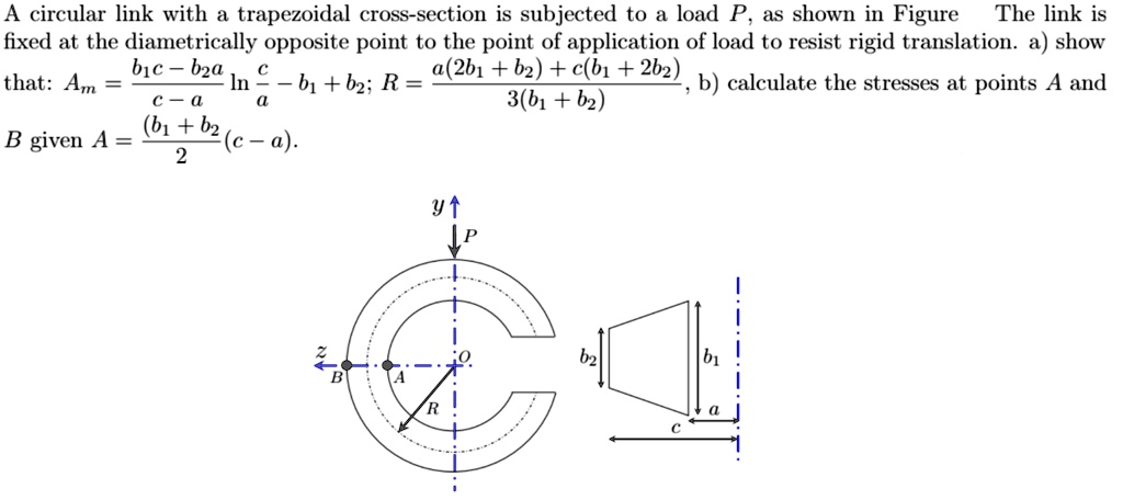 [GET ANSWER] A circular link with a trapezoidal cross-section is ...