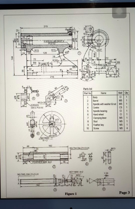 SOLVED: The parts of the milling machine tailstock are shown in Figure ...