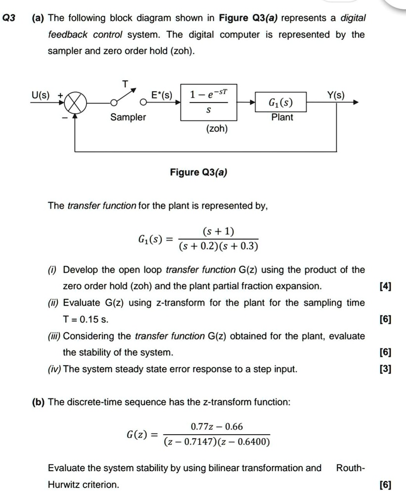 SOLVED:Q3 (a) The following block diagram shown in Figure Q3(a ...