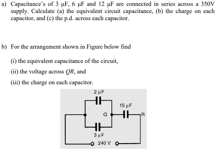 A) Capacitance's of 3 uF, 6 uF and 12 uF are connected in...