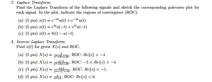 2. Laplace Transform. Find the Laplace Transform of the following signals and sketch the ...