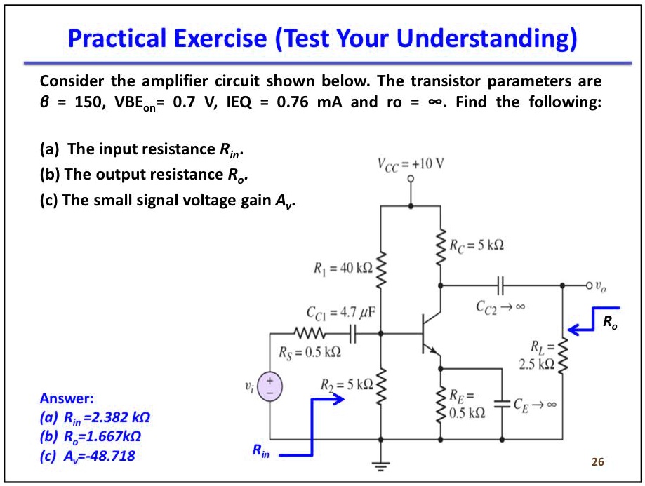 practical exercise test your understanding consider the amplifier ...