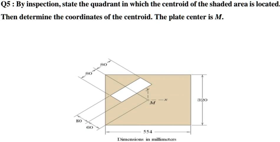 q5 by inspection state the quadrant in which the centroid of the shaded ...