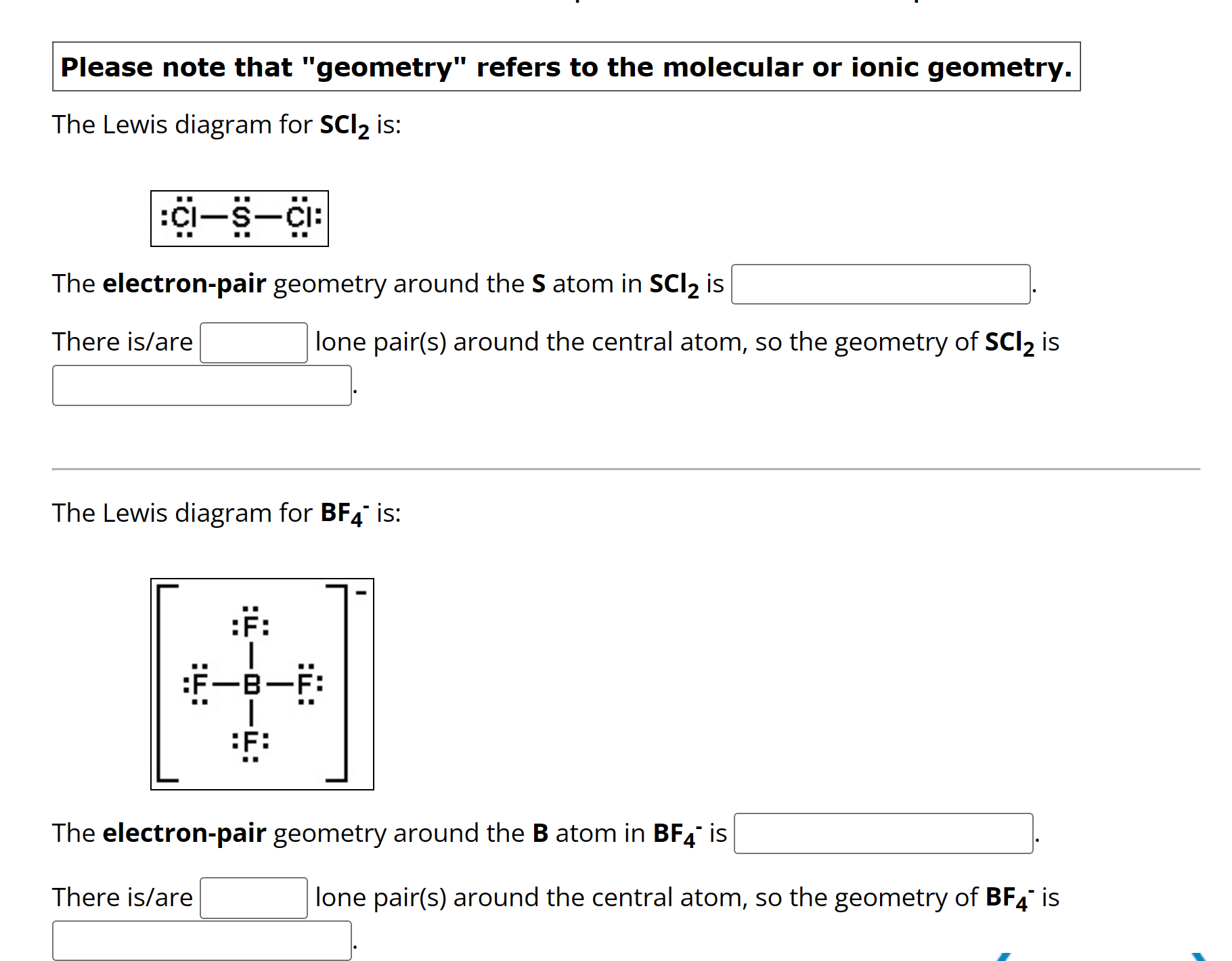 Scl2 Lewis Structure Geometry
