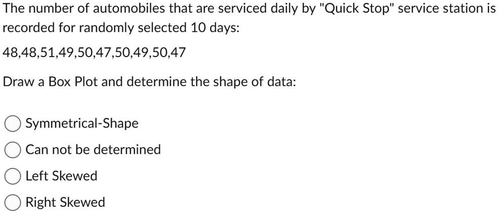 the number of automobiles that are serviced daily by quick stop service ...