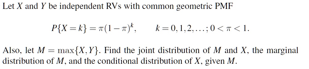 let x and y be independent rvs with common geometric pmf pxkt tk k012 0 ...