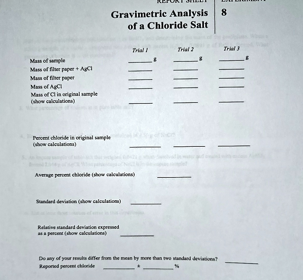 mass of sample mass of filter paper agcl mass of filter paper mass of ...