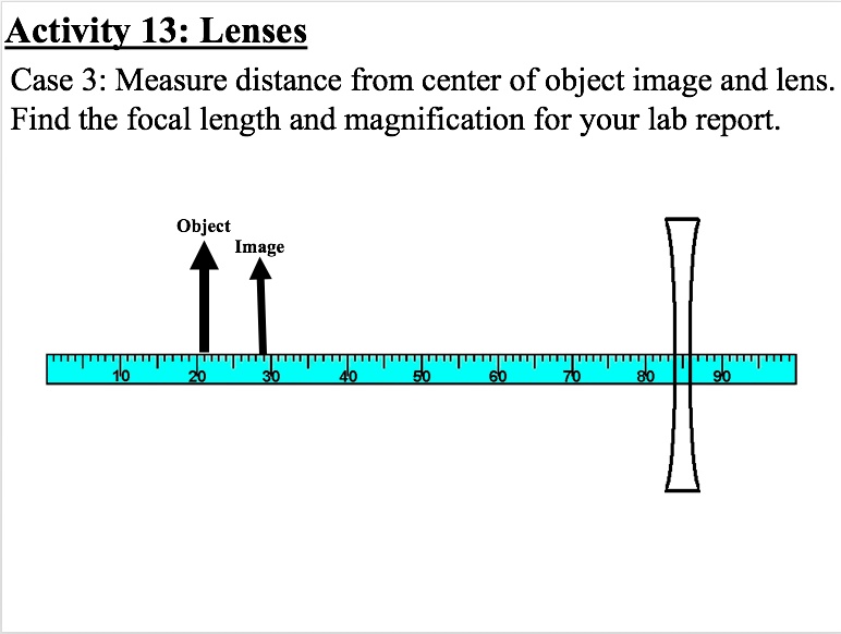 SOLVED:Activty 13: Lenses Case 3: Measure distance from center of ...