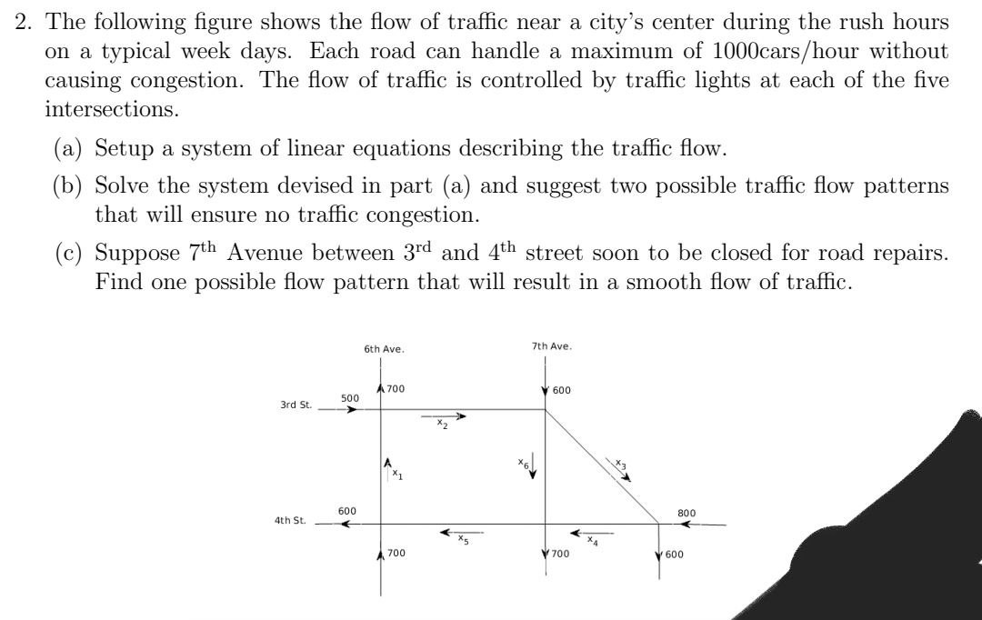 2. The following figure shows the flow of traffic near a city's center ...