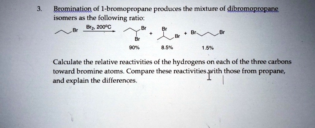 SOLVED: Bromination of 1-bromopropane produces a mixture of ...