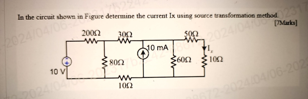 In the circuit shown in Figure determine the current Ix using source ... In the circuit shown in Figure determine the current Ix using source ...