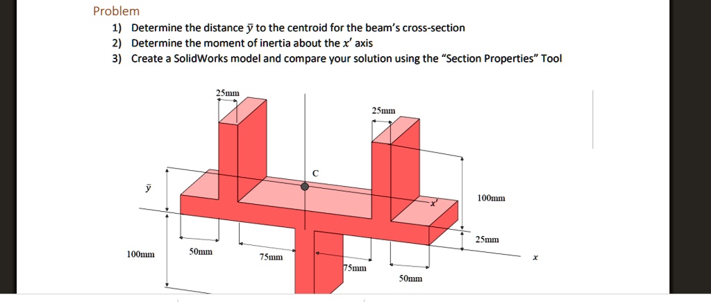 SOLVED: Problem: Determine the distance Y to the centroid for the beam ...