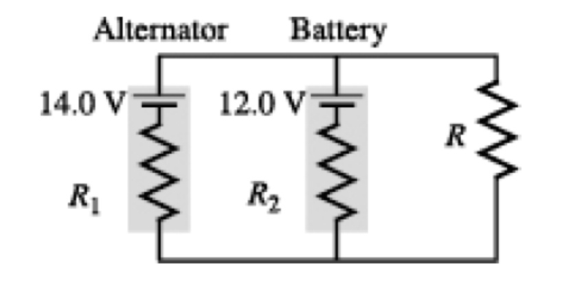 SOLVED: The figure shows a simplified circuit diagram for an automobile ...