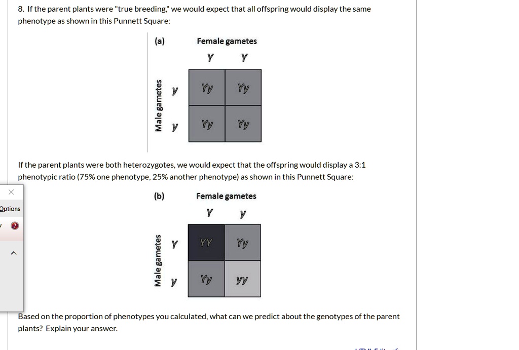 SOLVED: ' If the parent plants were "true breeding," we would expect ...
