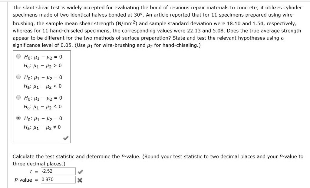 SOLVED: The slant shear test is widely accepted for evaluating the bond ...