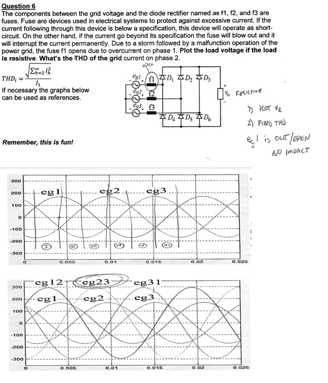 SOLVED: The components between the grid voltage and the diode rectifier ...