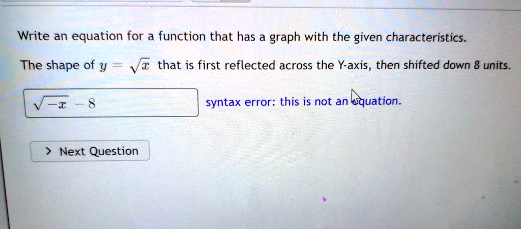 SOLVED: help me with this problem Write an equation for a function that has a graph with the ...