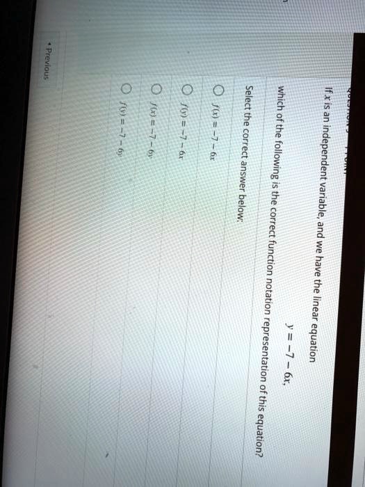 SOLVED: IL 1 following ' independent variable, and function 3 have the ...