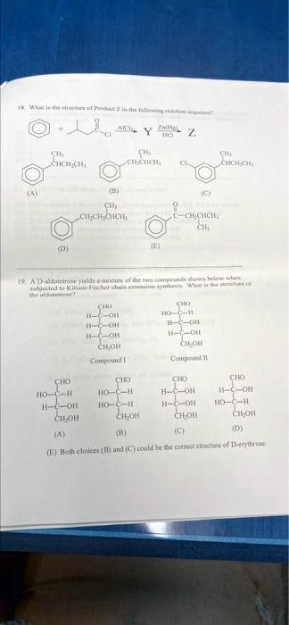 18. What is the structure of Product Z in the following reaction ...