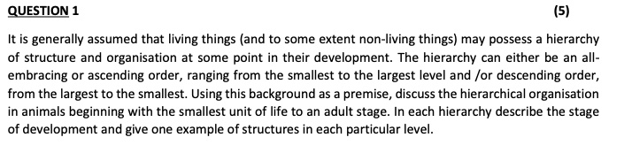 [GET ANSWER] question 1 it is generally assumed that living things and ...