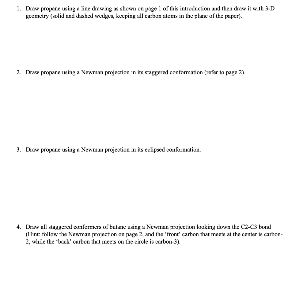 draw propane using a line drawing as shown on page 1 of this ...