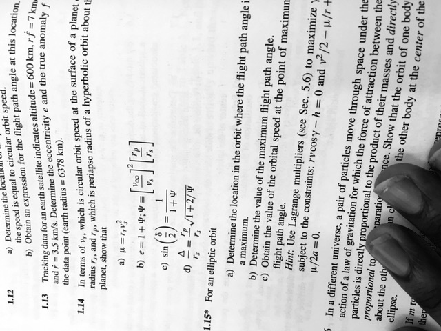 1.12 a) Determine the local circular orbit speed. b) Obtain...