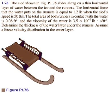 VIDEO solution: The sled shown in Fig. P1.76 slides along on a thin ...