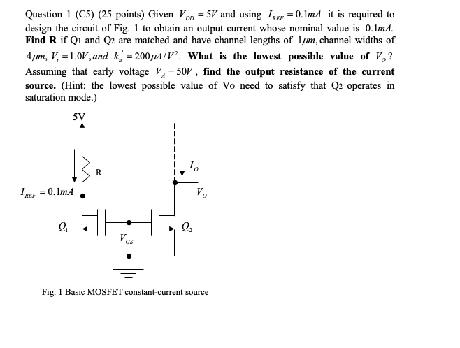 SOLVED: Question 1 (C5) (25 points) Given Vpp = 5V and using Iger = 0 ... SOLVED: Question 1 (C5) (25 points) Given Vpp = 5V and using Iger = 0 ...