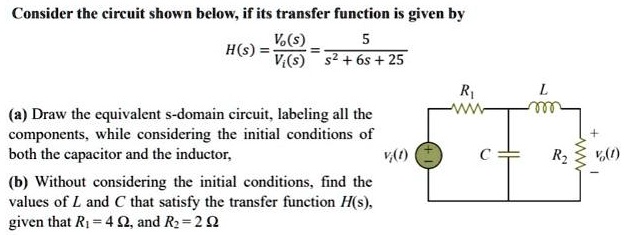 SOLVED: Consider the circuit shown below,if its transfer function is ...