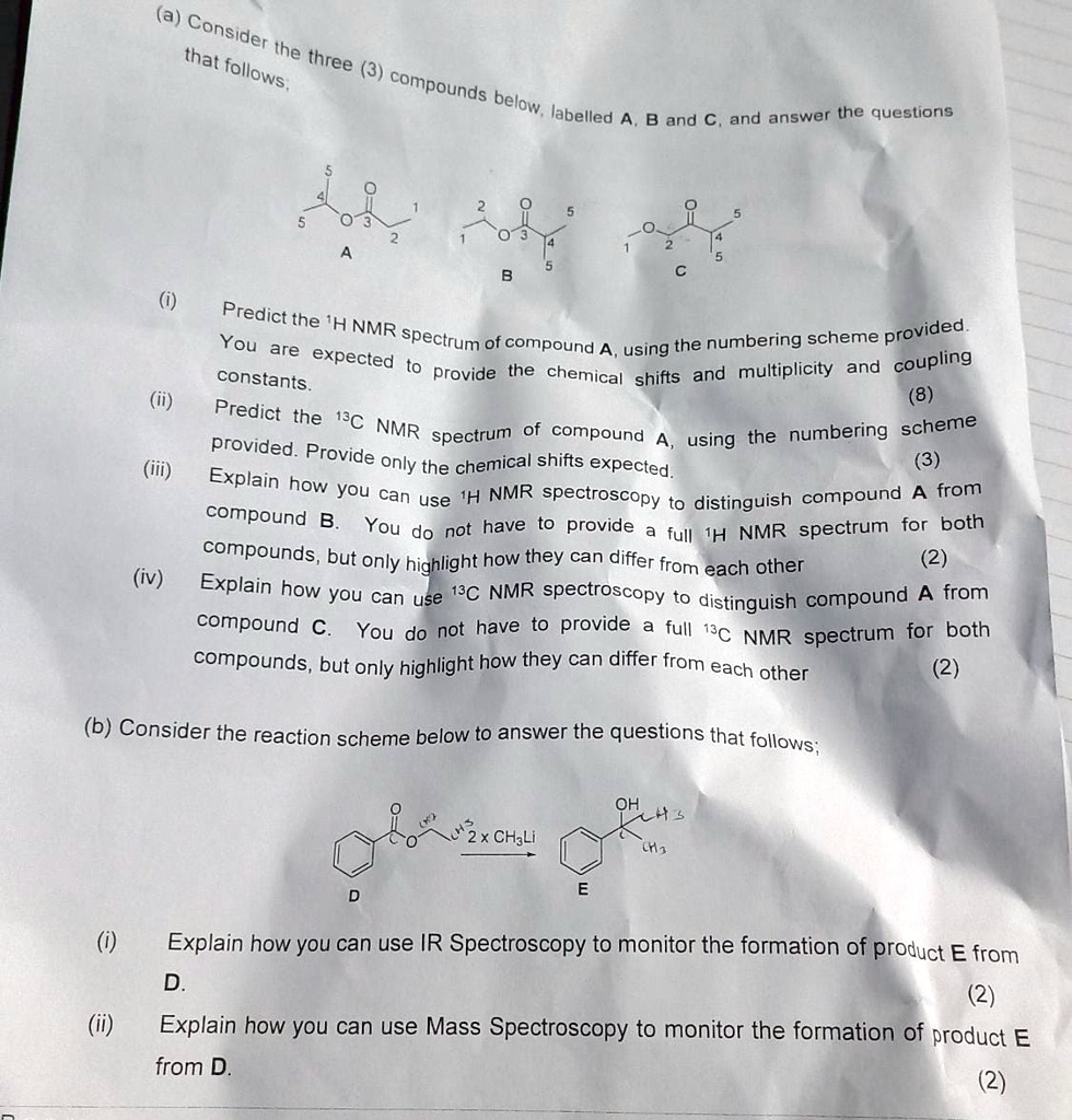 a consider the three 3 compounds below labelled a b and c and answer ...