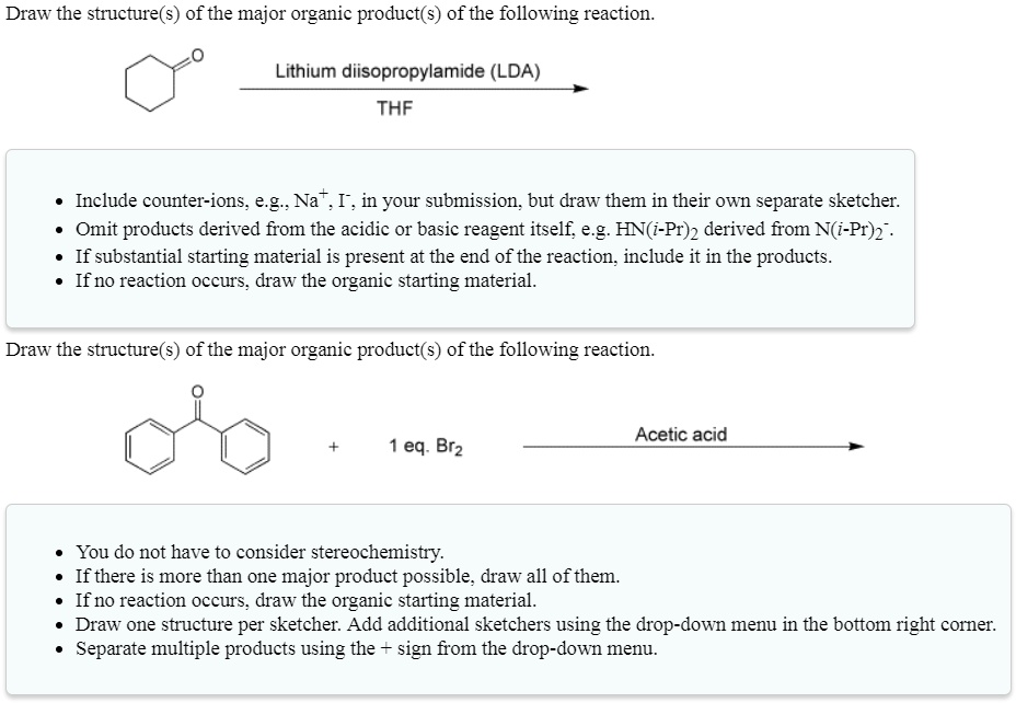 SOLVED: Draw the structurer of the major organic product(s of the ...