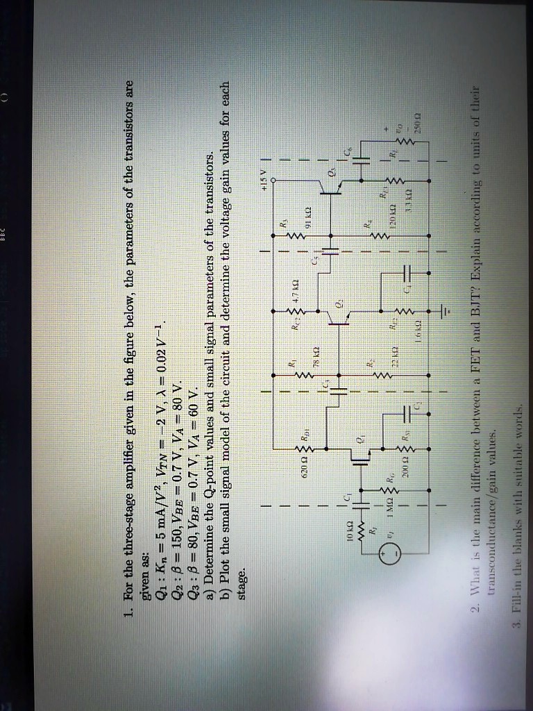 SOLVED: AST+ 91K W OT H1 b) Plot the small signal model of the circuit and determine the voltage ...