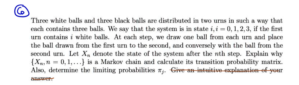 three white balls and three black balls are distributed in two urns in such a way that each ...