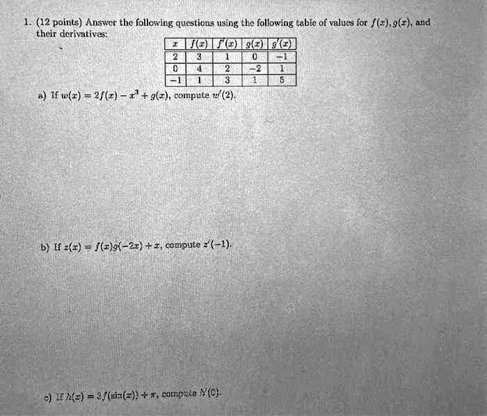 SOLVED: Texts: ONLY HAVE 1 HOUR 1. 12 points. Answer the following ...