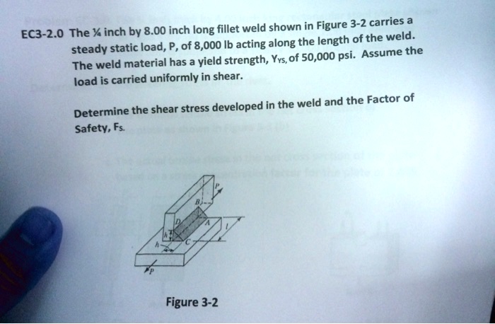 EC3-2.0 The 1 inch by 8.00 inch long fillet weld shown in Figure 3-2 ...
