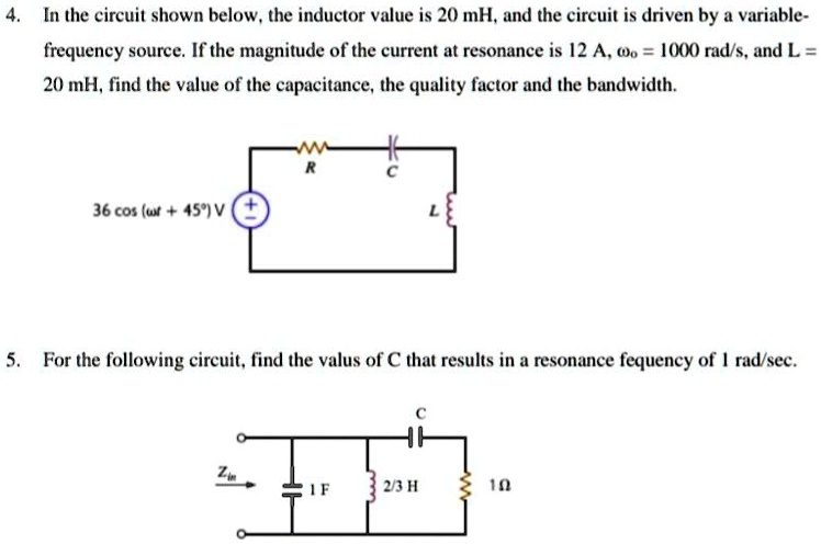 SOLVED: In the circuit shown below, the inductor value is 20 mH, and the circuit is driven by a ...