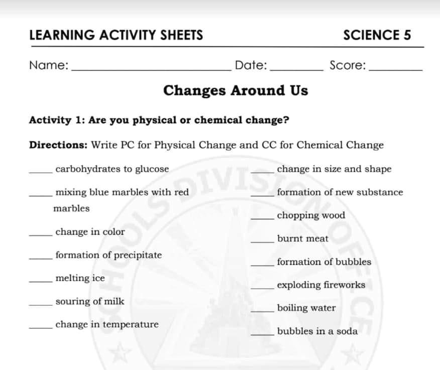 pasagot naman po salamat learning activity sheets science 5 name date ... pasagot naman po salamat learning activity sheets science 5 name date ...