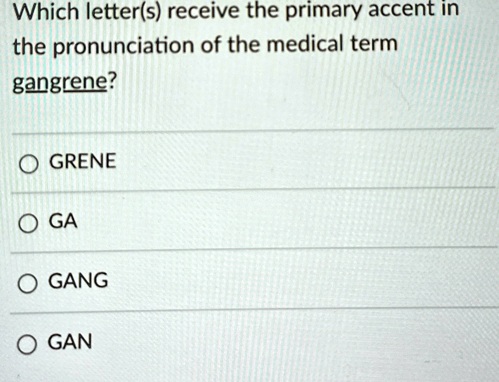 which letters receive the primary accent in the pronunciation of the ...