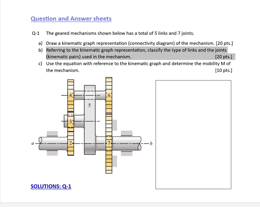 SOLVED: Question and Answer sheets Q-1 The geared mechanisms shown below has a total of 5 links ...