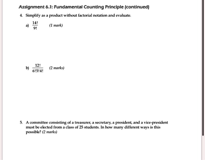 Solved Assignment 6 1 Fundamental Counting Principle Continued