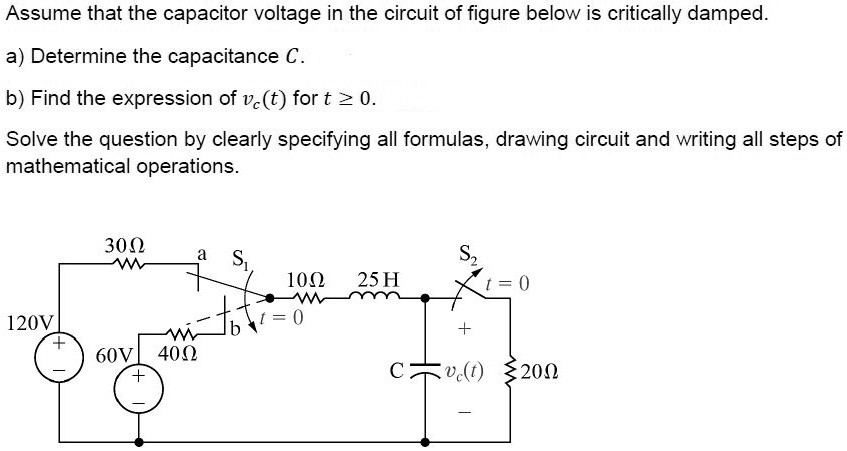 SOLVED: 'circuit analysis Assume that the capacitor voltage in the circuit of figure below is ...